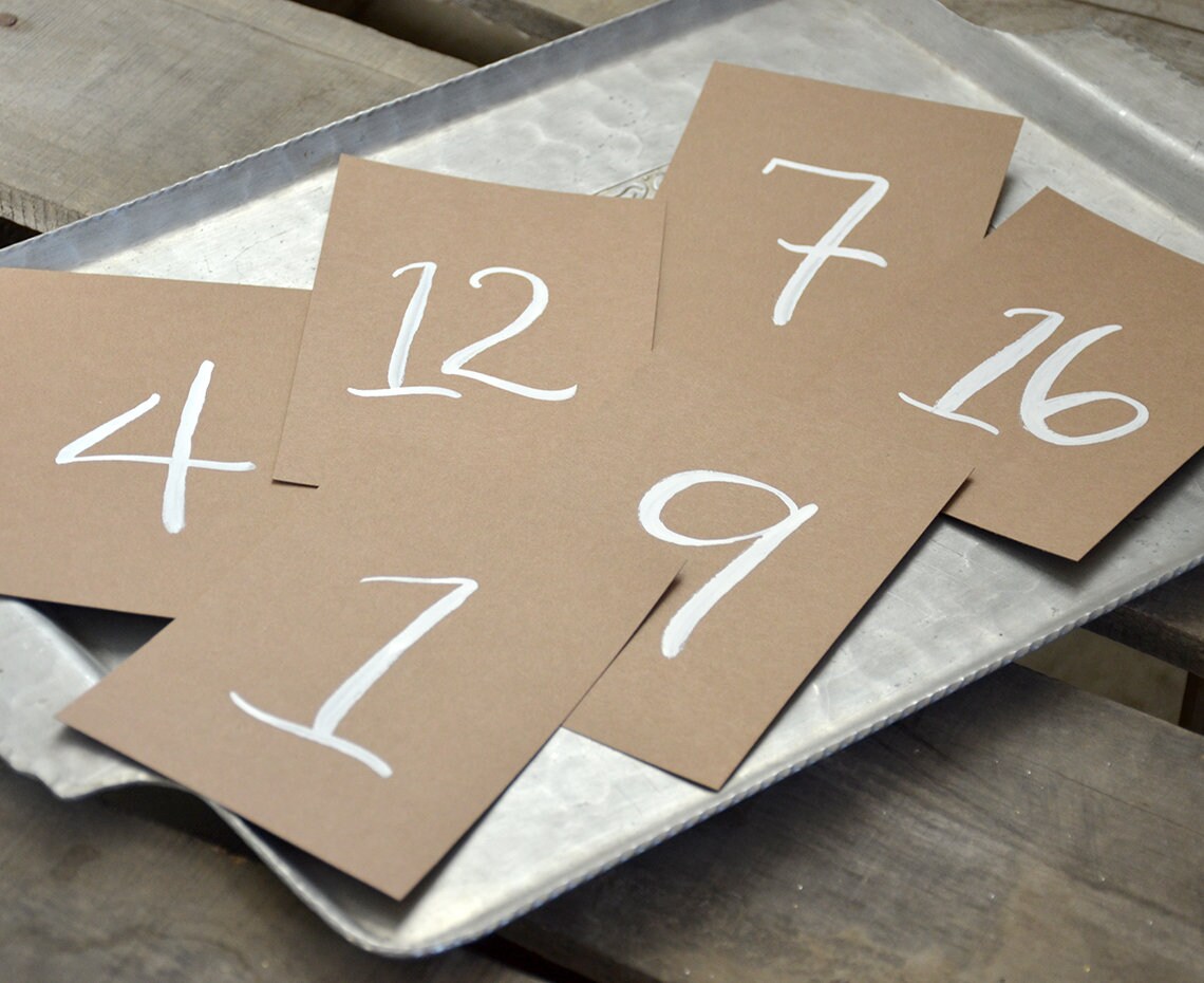 Watercolor Table Numbers Wedding Calligraphy Table Number | Etsy