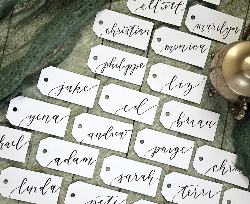 Thanksgiving Handwritten Personalized Name Tags, Calligraphy Place ...