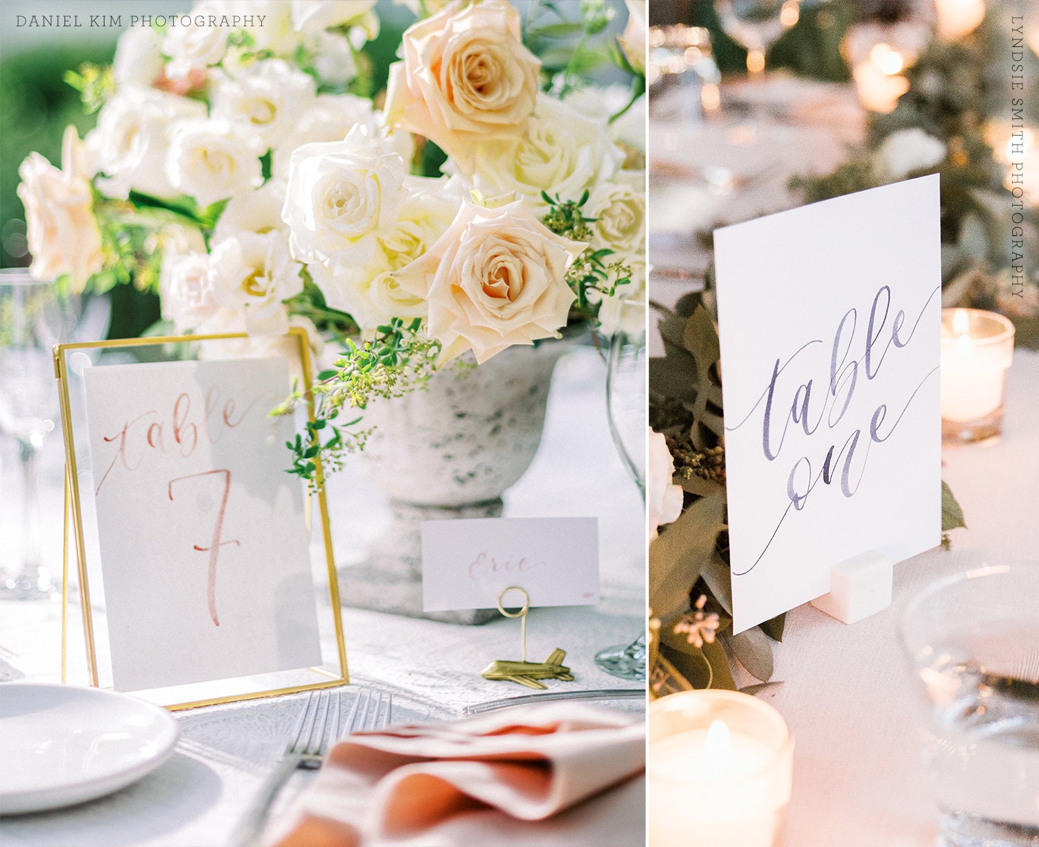 Watercolor Table Numbers Wedding Calligraphy Table Number | Etsy