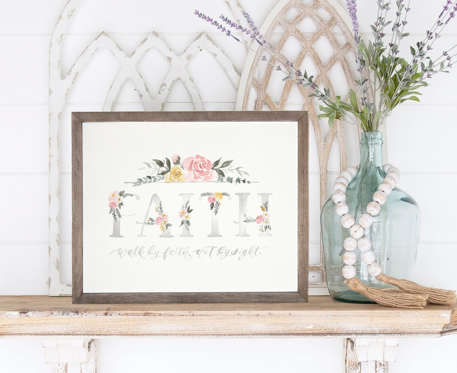 Last Name Sign, Watercolor Painting, Evergreen or Floral Theme ...