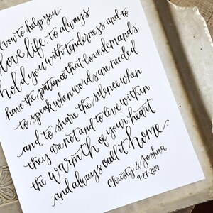 Handwritten Wedding Vows Art, Custom Personalized Printable. Wedding ...