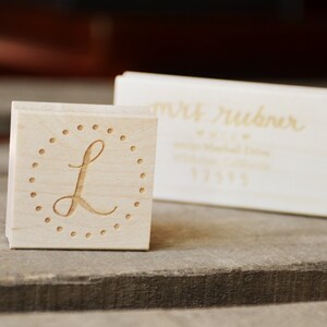 Single Letter Monogram Stamp, Handwritten Initial Rubber Stamp With ...