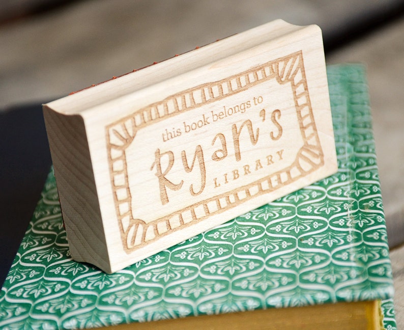 Custom Personalized Bookplate Rubber Stamp Perfect Library - Etsy