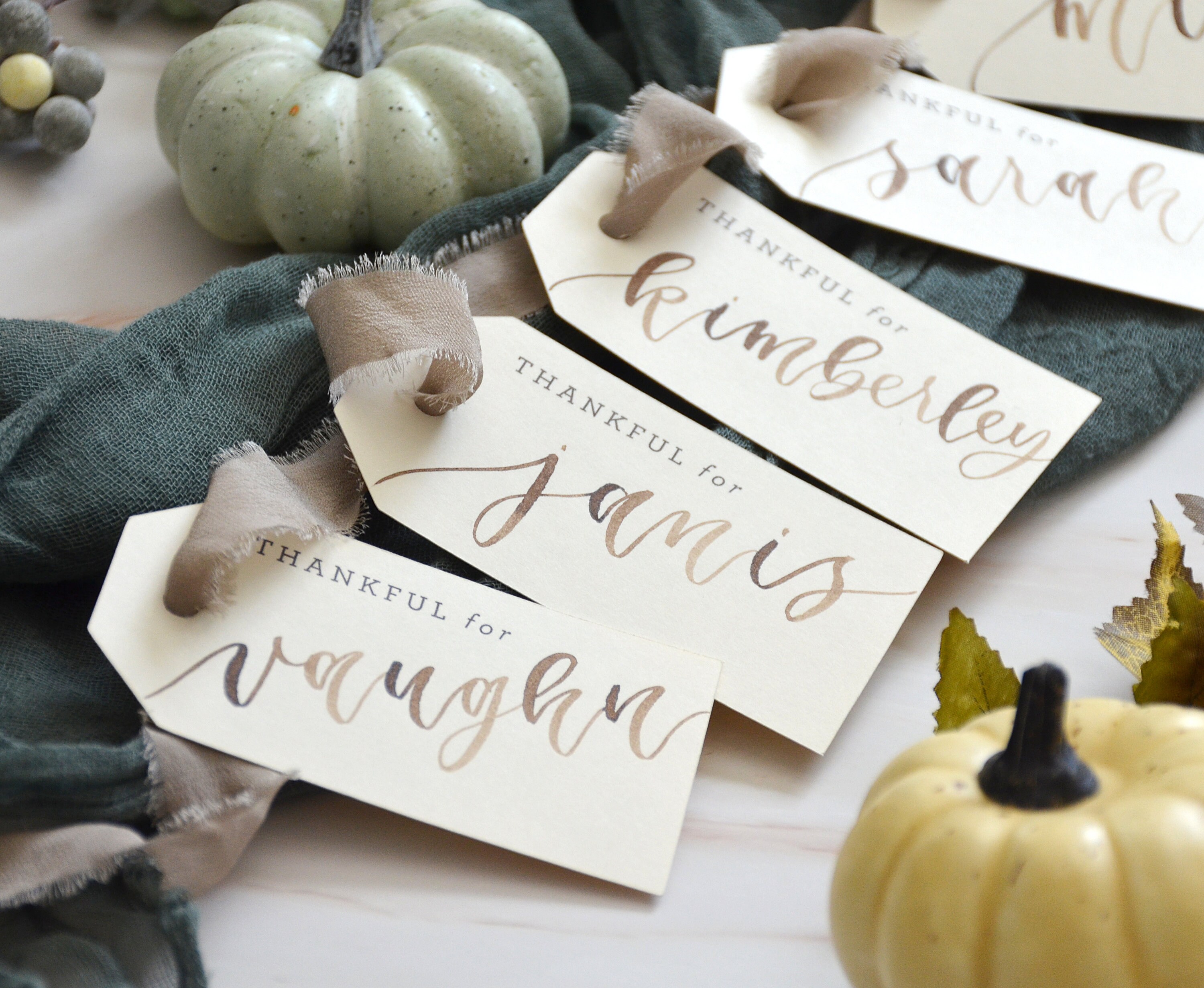Watercolor Thankful for Placecards Personalized Thanksgiving | Etsy