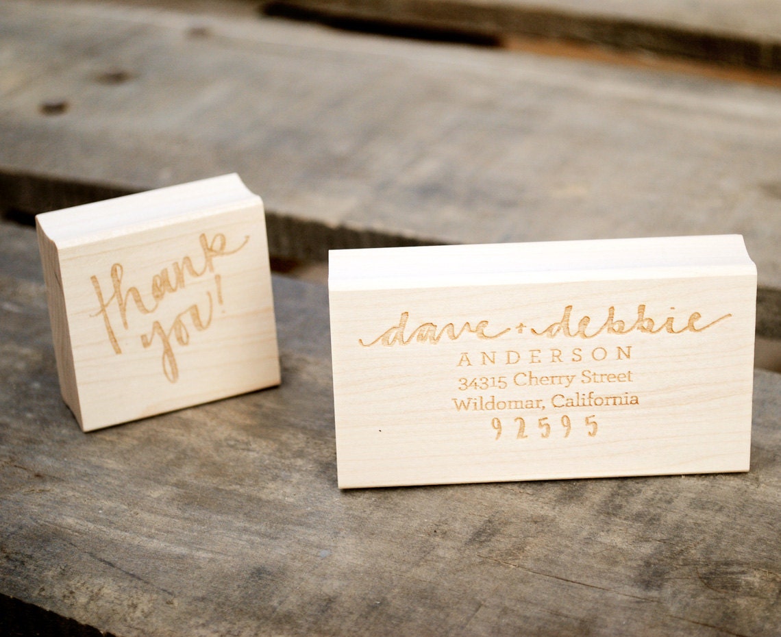 Choice of 2 Rubber Stamps Set Personalized Address Stamp and | Etsy