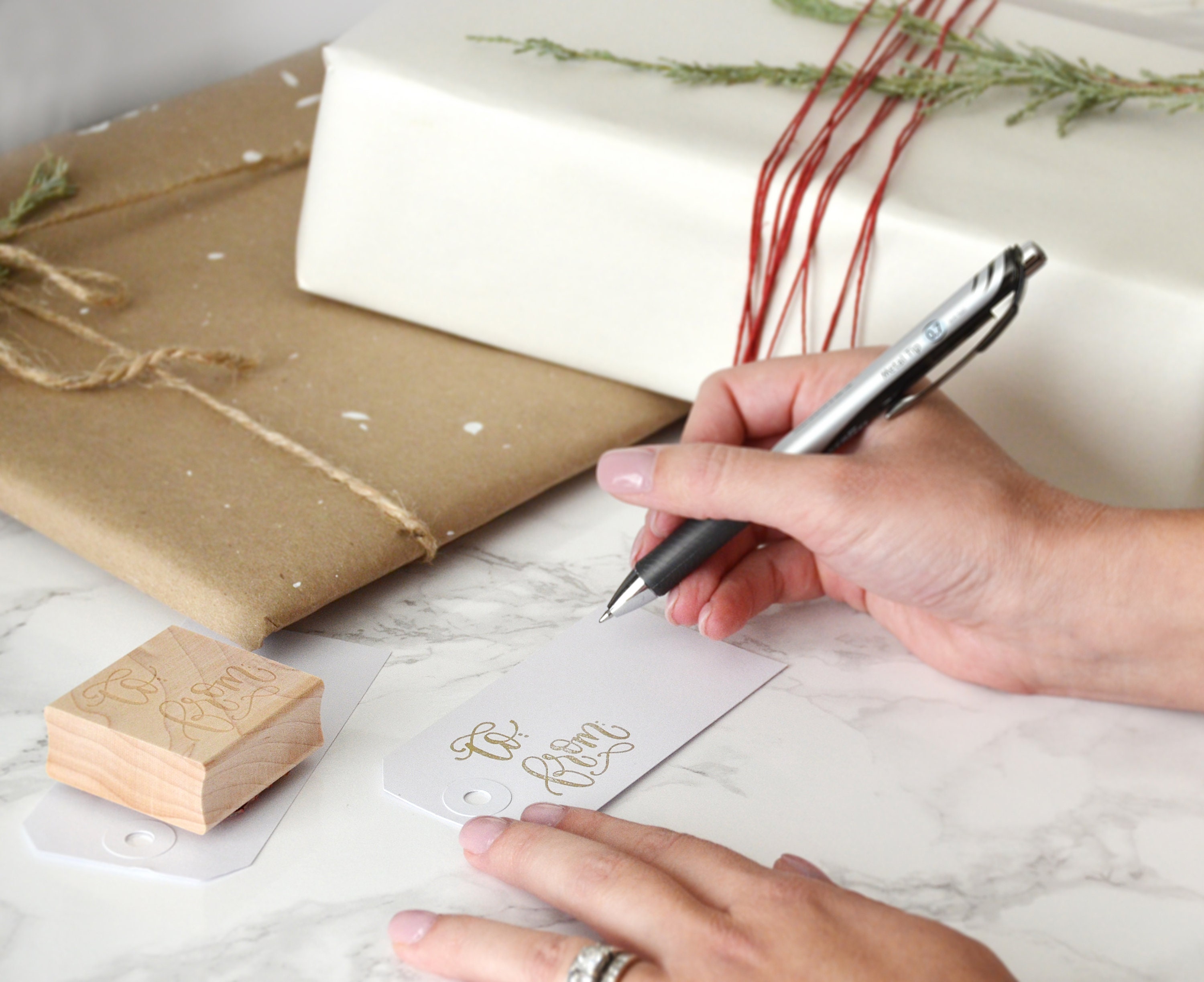 To and From Stamp - DIY to From Gift Tags, Stickers and Labels - Rubber ...