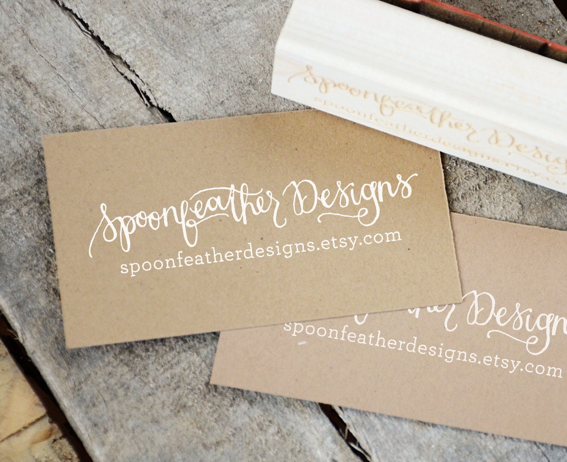 Business Card Stamp Logo Rubber Stamp Custom Handwritten - Etsy