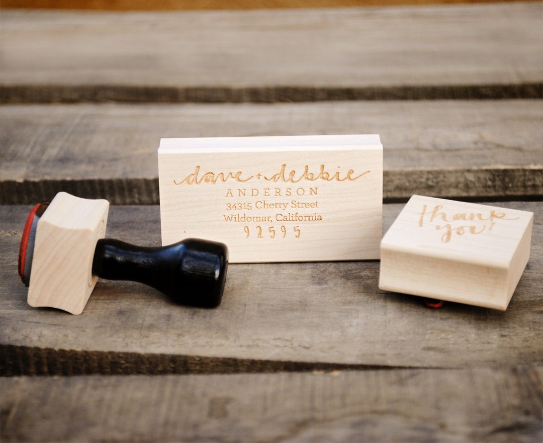 Your Choice of 3 Rubber Stamps Set, Personalized Address Stamp and 2 ...