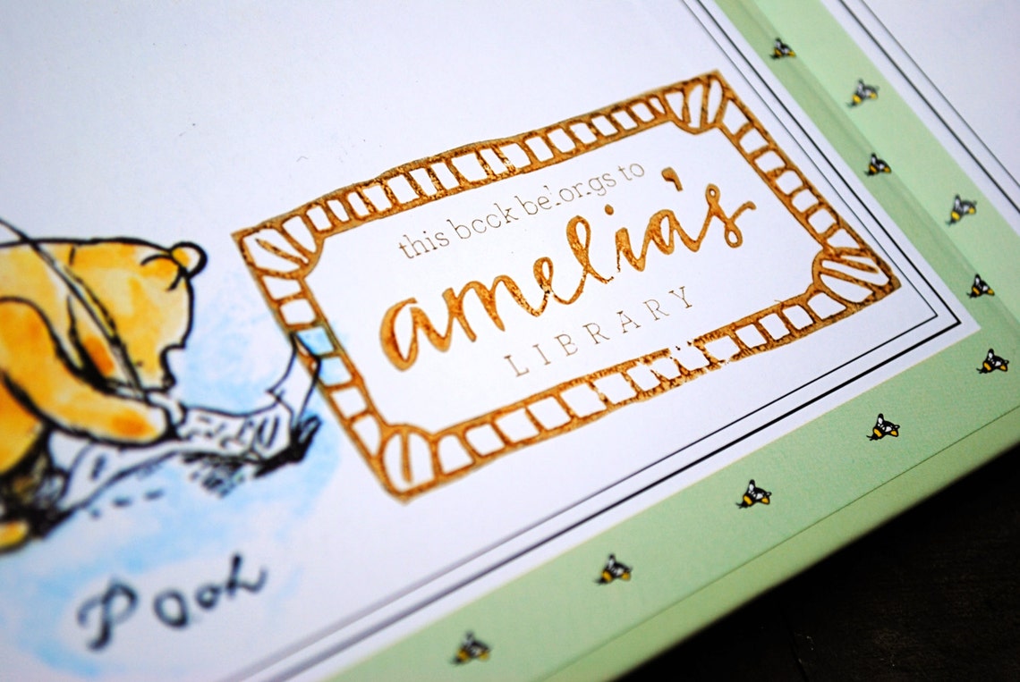 Custom Personalized Bookplate Rubber Stamp Perfect Library - Etsy