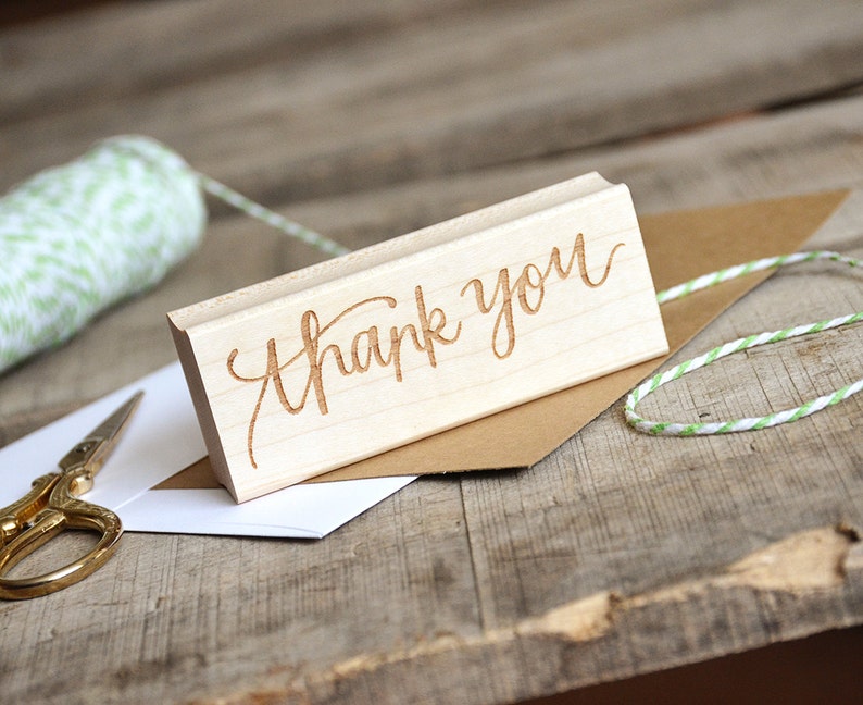 Handwritten Personalized Thank You Rubber Stamp With or - Etsy