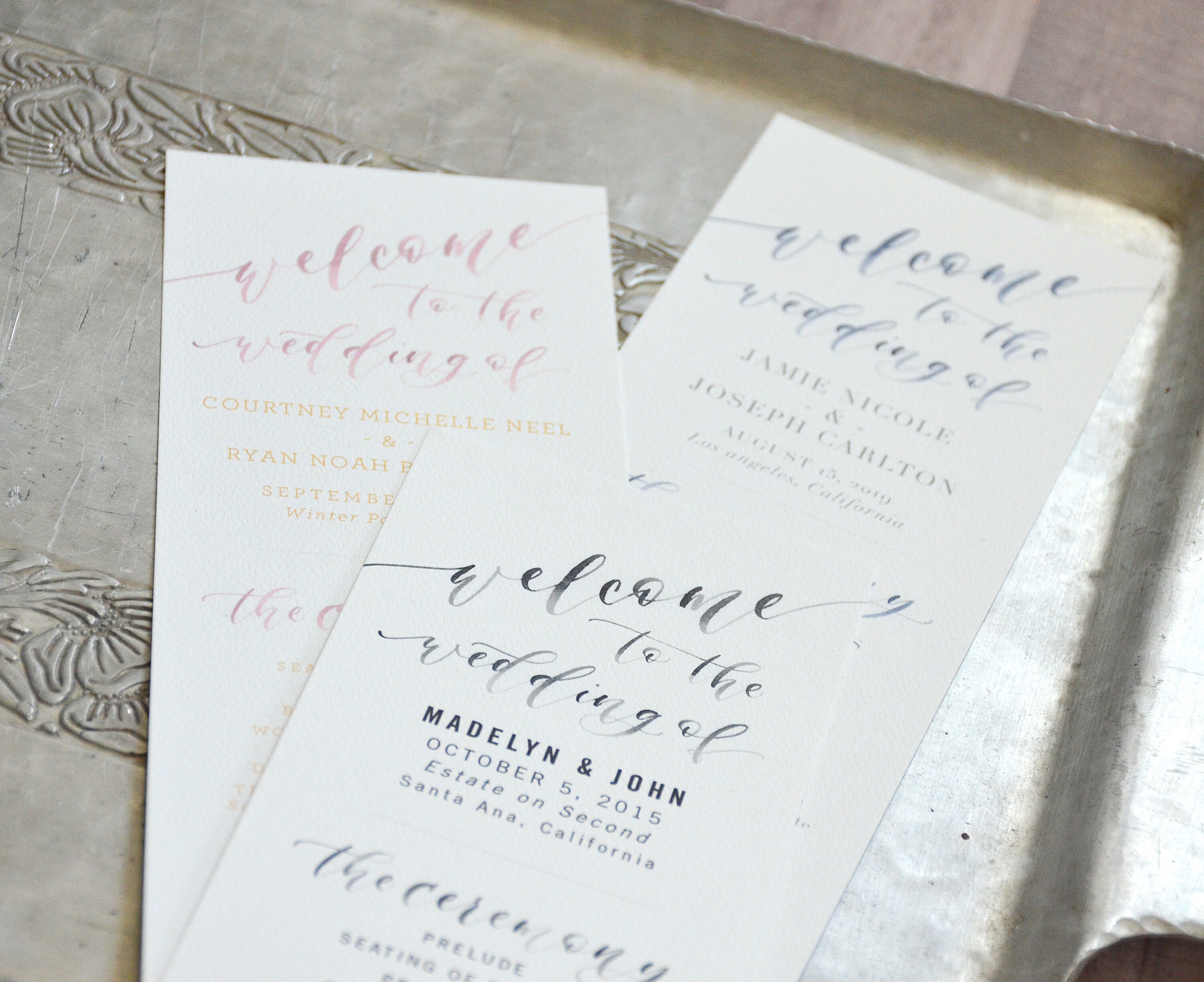 Printed Wedding Ceremony Programs Custom Watercolor Order of | Etsy