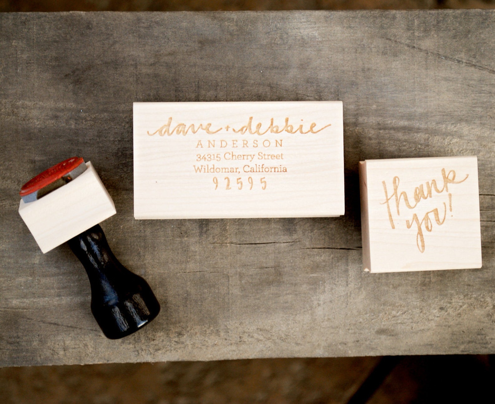 Your Choice of 3 Rubber Stamps Set Personalized Address Stamp - Etsy