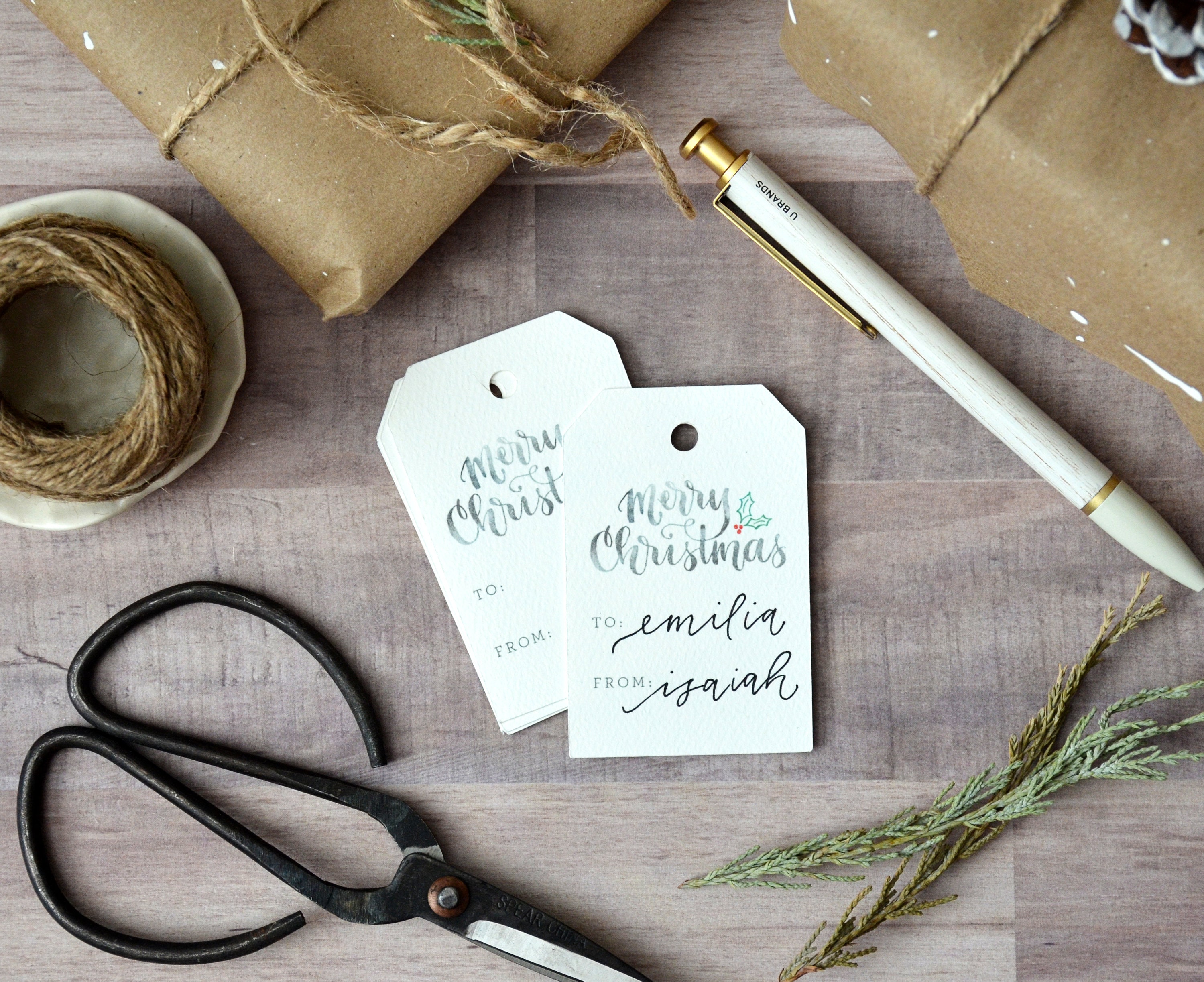 24 Christmas Gift Tags Merry Christmas tags Set of 24 | Etsy