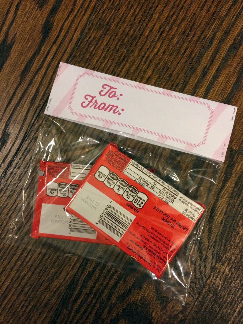 Valentine's Day Bag Tag - Happy Valentine's Day Candy Stripe ...