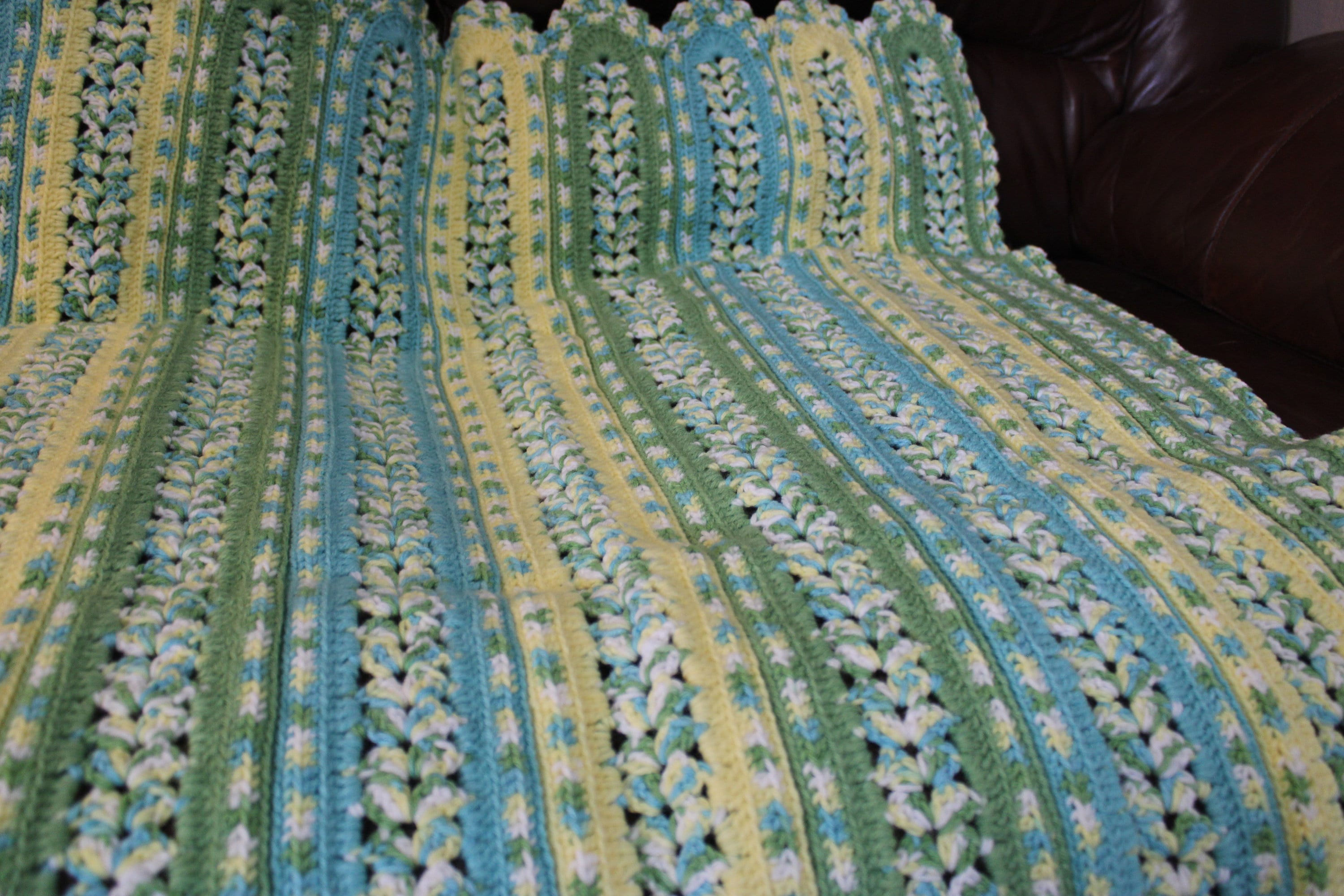 Yellow Granny Square Afghan, Crochet Baby Boy Afghan, Mile-a-minute ...