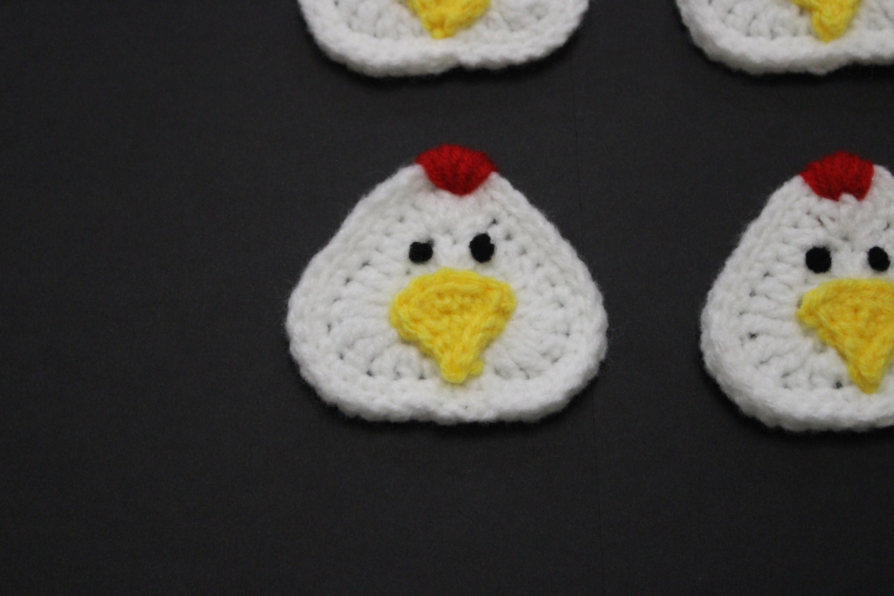Set of 4 Chicken Appliques, Chicken Patch, Crochet Chicken Hen - Etsy