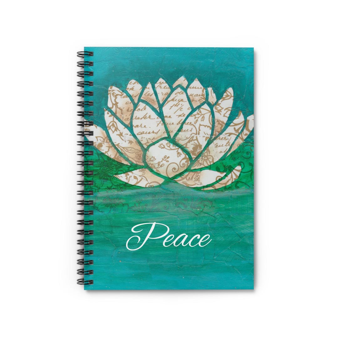Lotus Peace Spiral Notebook - Ruled Journal for Mindfulness ...