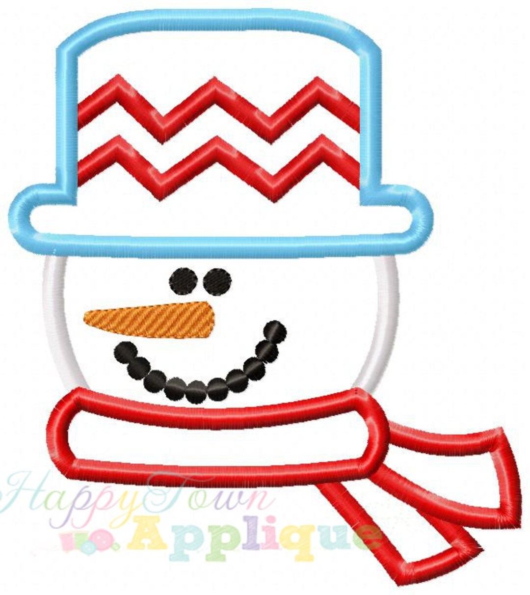 Snowman Face Machine Embroidery Applique Design - Etsy