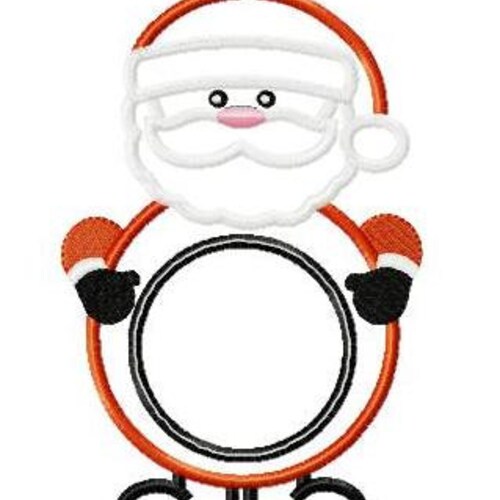 Santa Face Machine Applique Embroidery Design Etsy