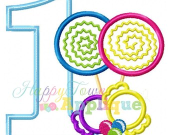 Candy Birthday Number 3 Machine Embroidery Design | Etsy