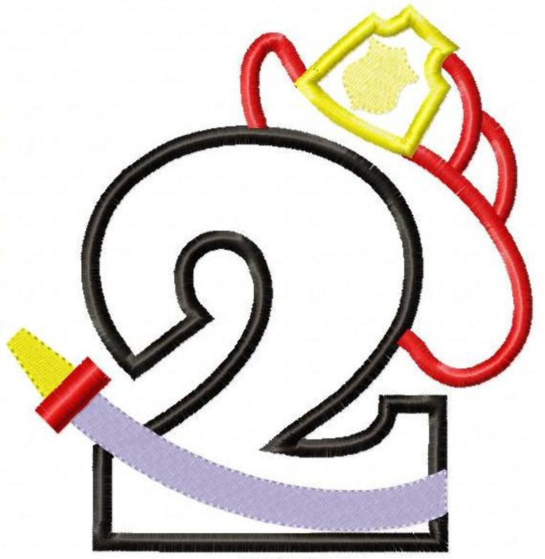 Firefighter Number TWO Machine Embroidery Design - Etsy