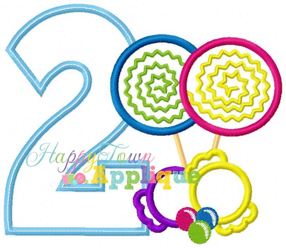 Candy Birthday Number 2 Machine Embroidery Design - Etsy