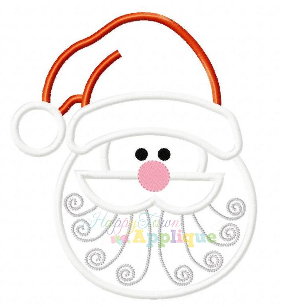 Santa Face Machine Applique Embroidery Design - Etsy