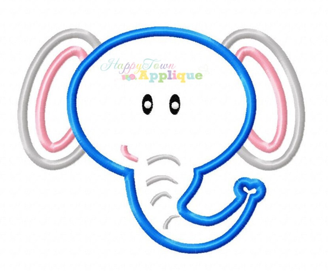 Elephant Head Machine Embroidery Design - Etsy