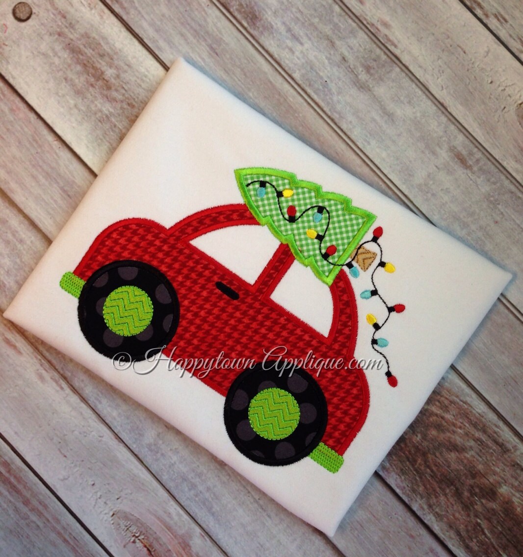 Christmas Tree Car Machine Embroidery Design - Etsy