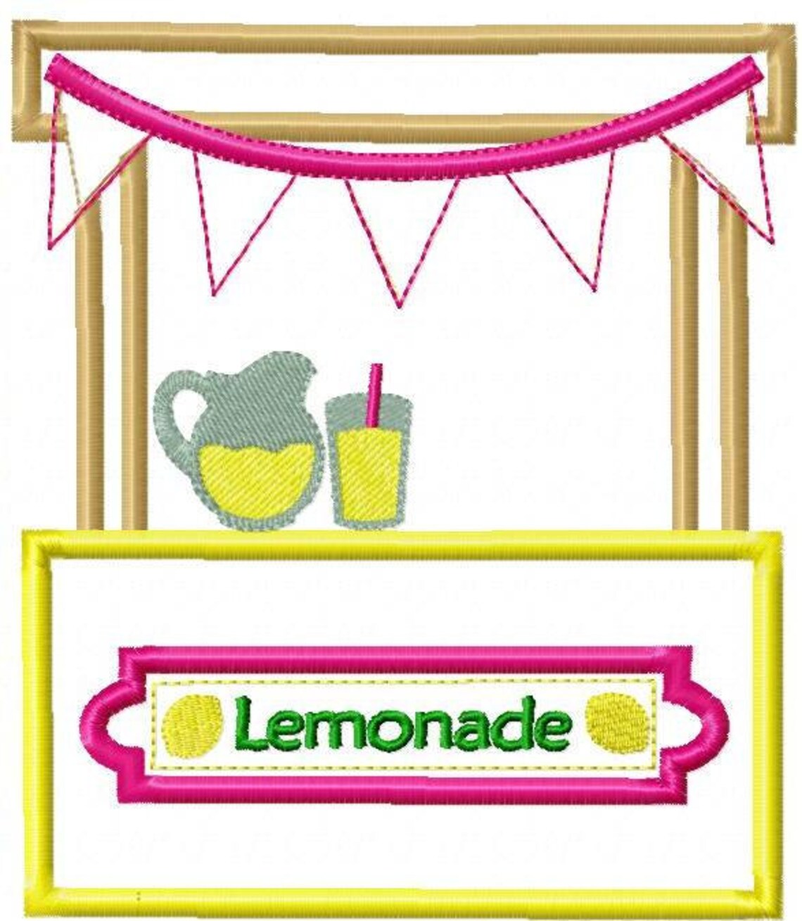 Lemonade Stand With Pennant Banner Machine Embroidery Design - Etsy