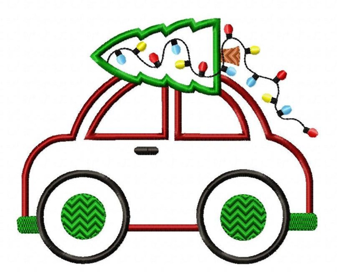Christmas Tree Car Machine Embroidery Design - Etsy