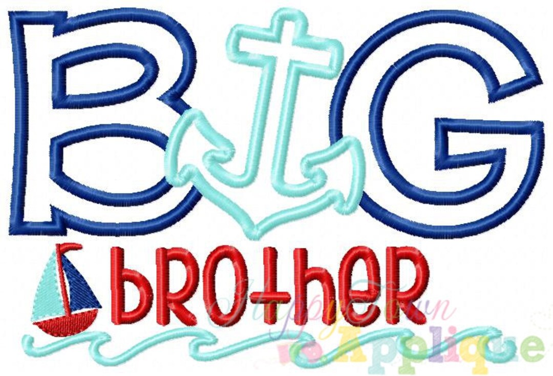 Nautical Big Brother Machine Embroidery Design - Etsy