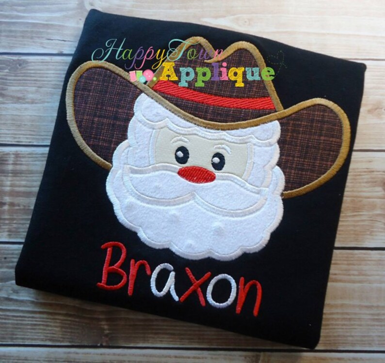Santa Cowboy Machine Applique Embroidery Design - Etsy