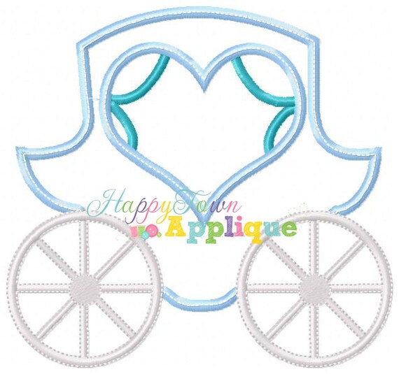 Princess Carriage Machine Embroidery Design | Etsy