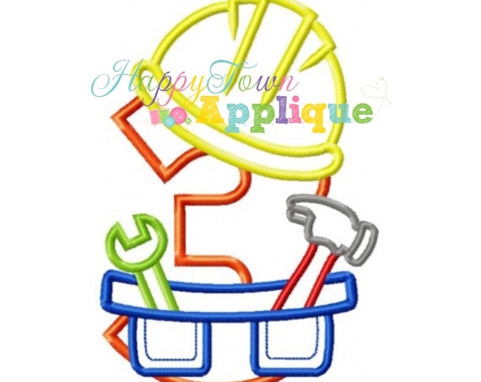 Construction Birthday Number 3 Machine Embroidery Design - Etsy