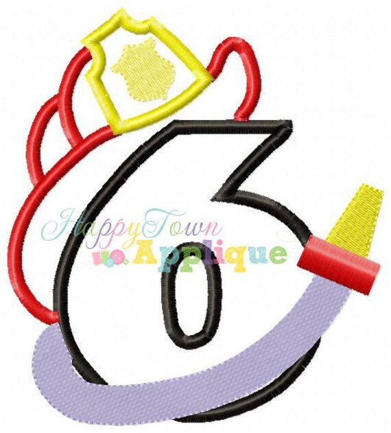 Firefighter Number SIX Machine Embroidery Design | Etsy