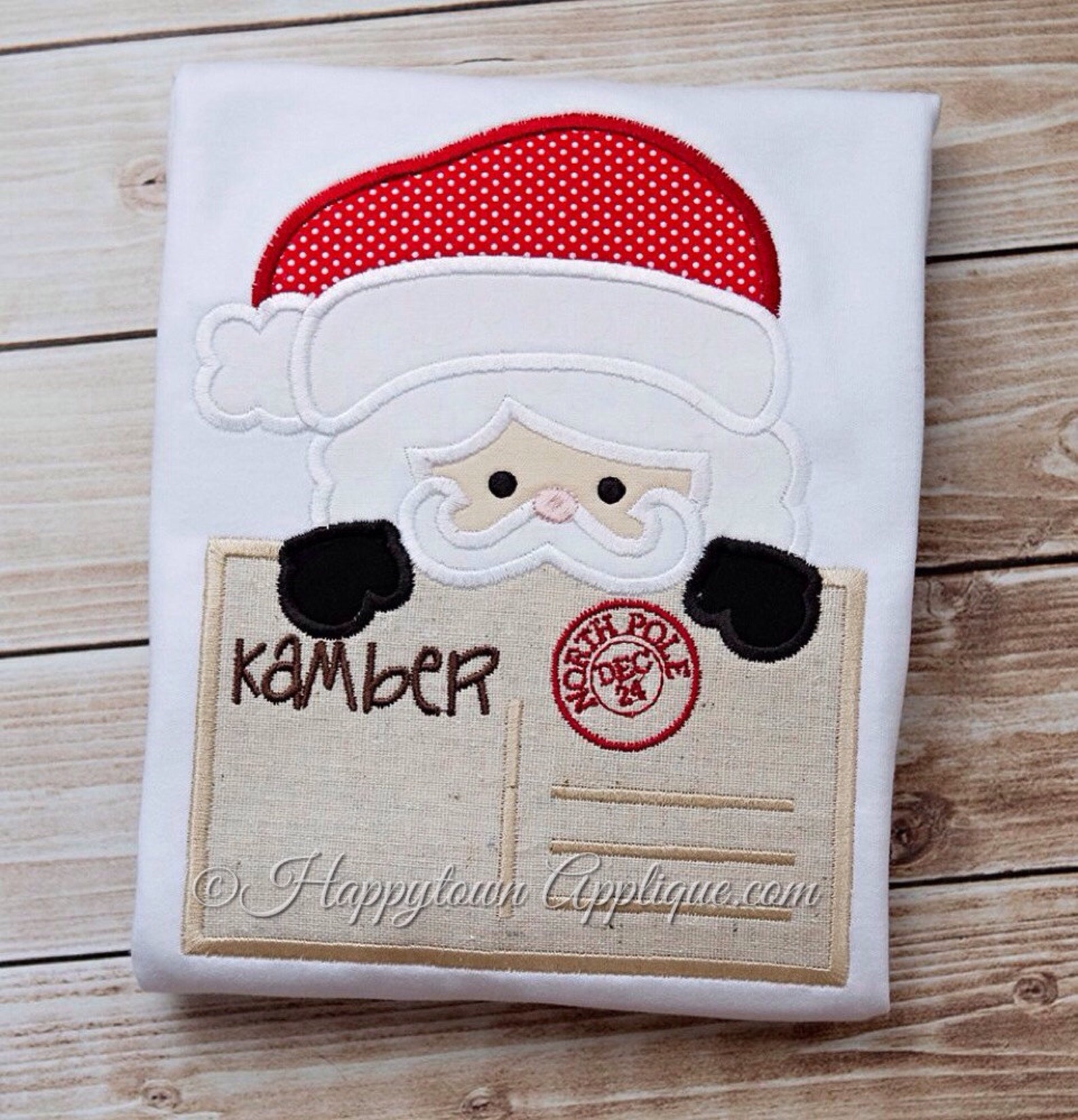 Santa Postcard Machine Embroidery Applique Design - Etsy