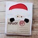 Santa Postcard Machine Embroidery Applique Design | Etsy