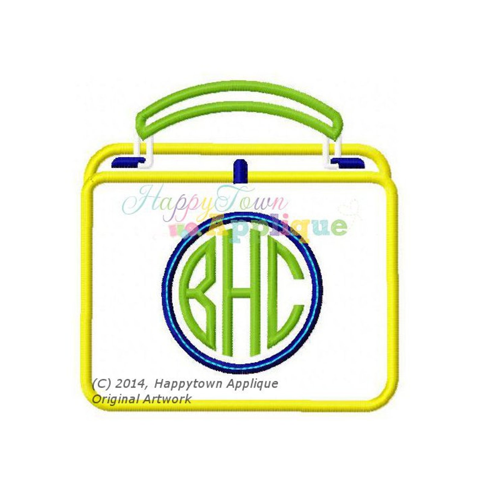 Lunch Box Monogram Machine Embroidery Design - Etsy