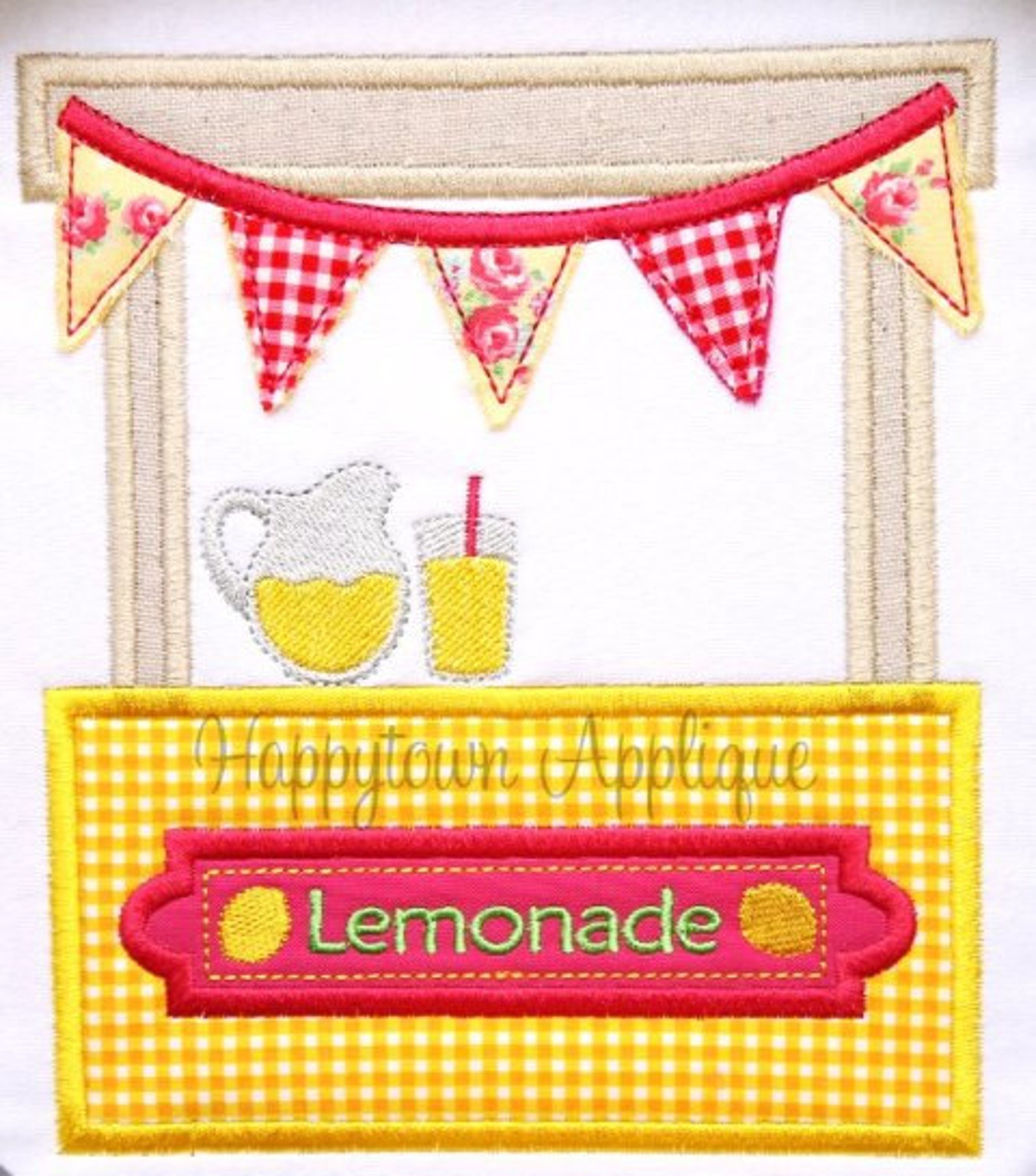 Lemonade Stand With Pennant Banner Machine Embroidery Design - Etsy