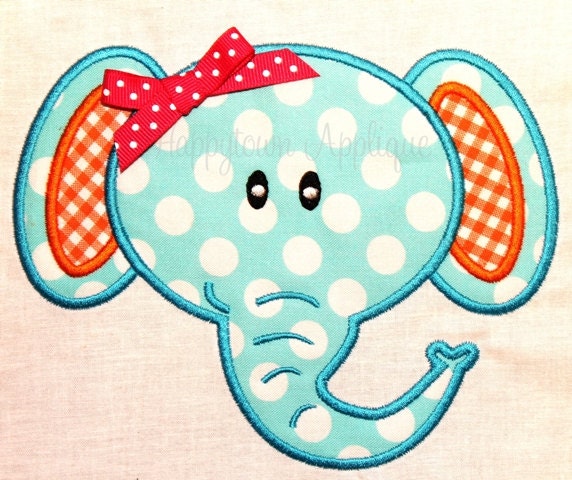 Elephant Head Machine Embroidery Design | Etsy