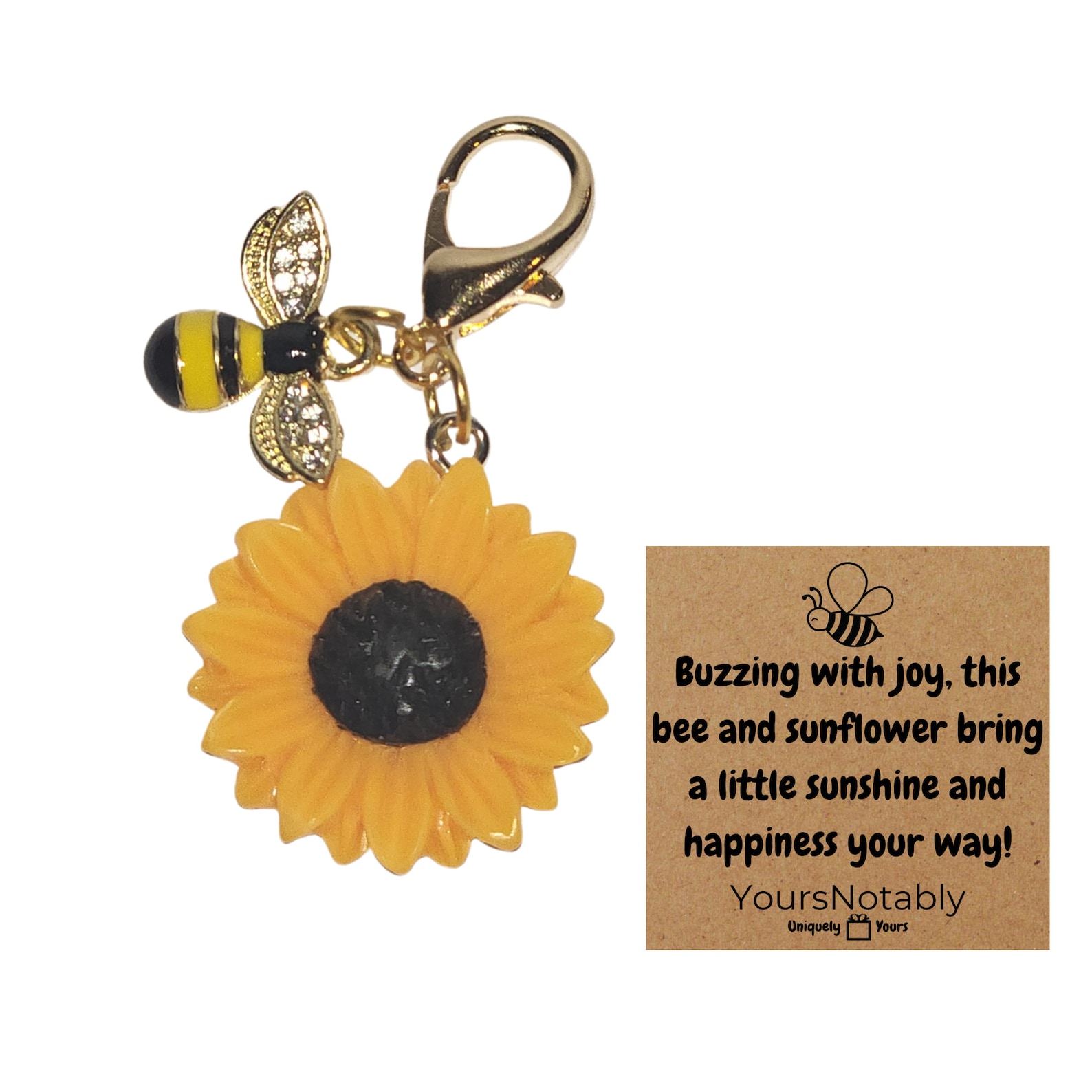 Bumble Bee and Sunflower Zipper Pull - Etsy