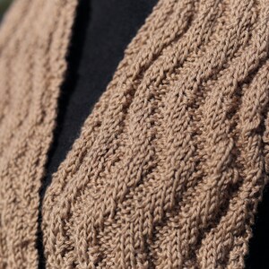 Hand Knit Reversible Wavy Rib Stitch Scarf - Beige - Etsy