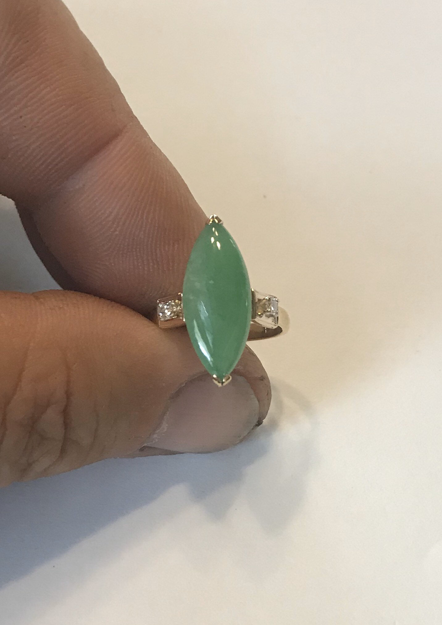 Vintage Jade Engagement Ring Rose Gold Jade Ring Natural | Etsy