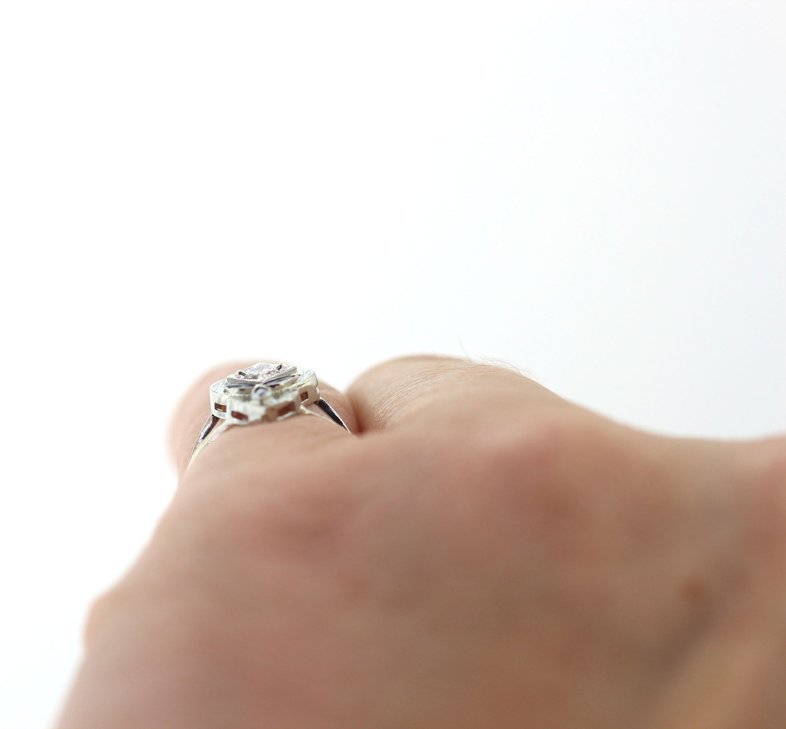 Art Deco Diamond Ring, Vintage Stick Pin Conversion Ring, Vintage ...