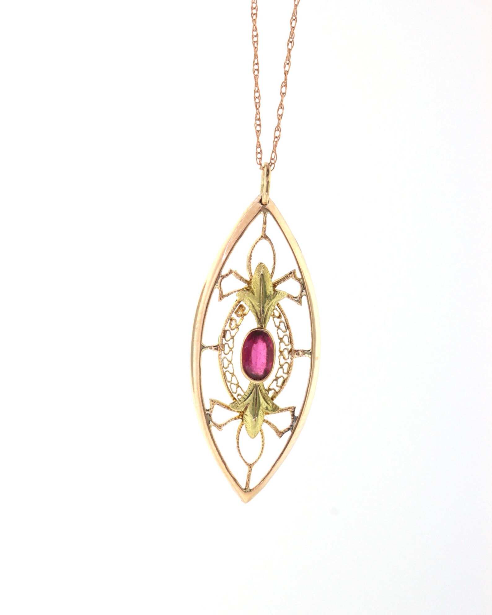 Vintage Ruby Pendant Rose Gold Ruby Conversion Pendant - Etsy