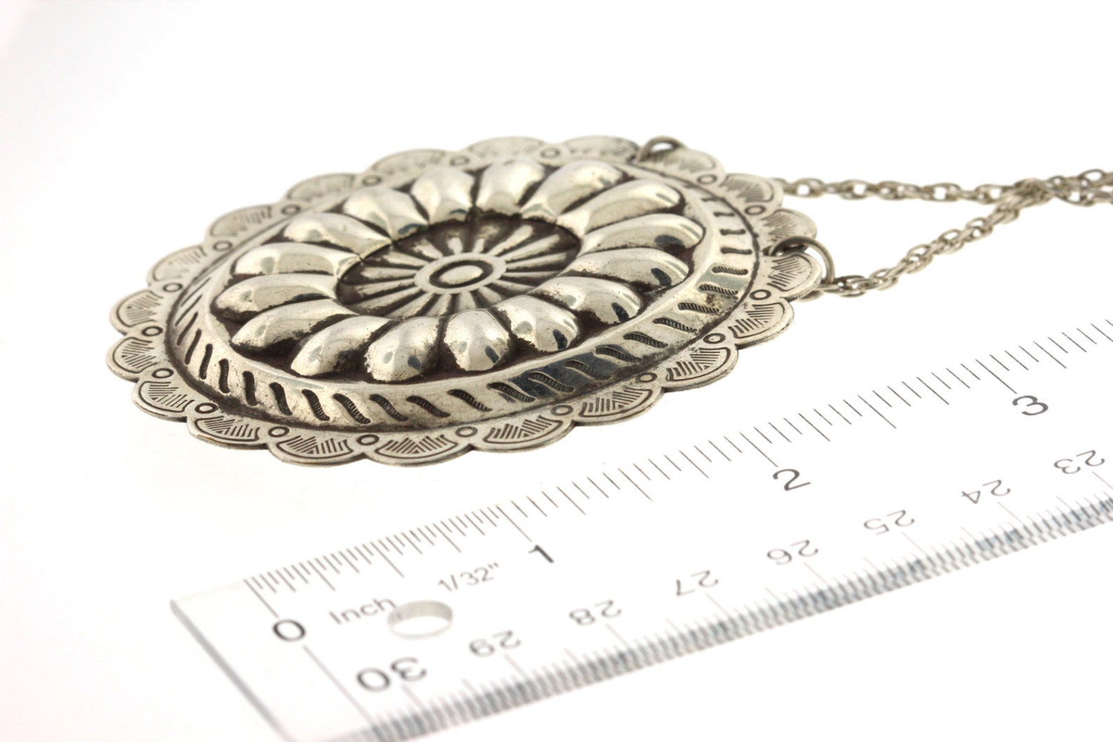 Vintage Concho Necklace Native American Sterling Silver - Etsy