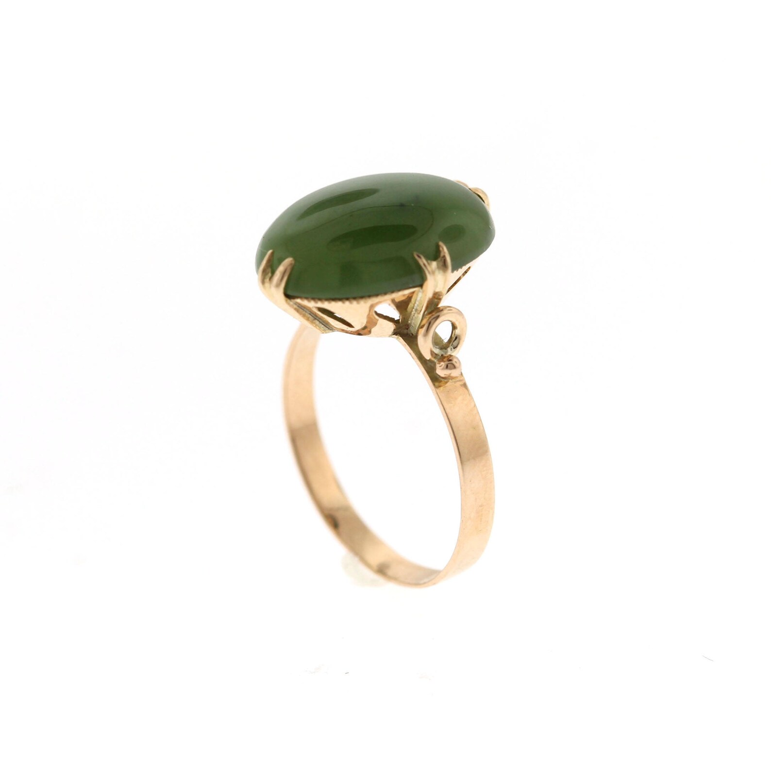 Vintage Jade Ring Rose Gold Jade Engagement Ring Nephrite - Etsy