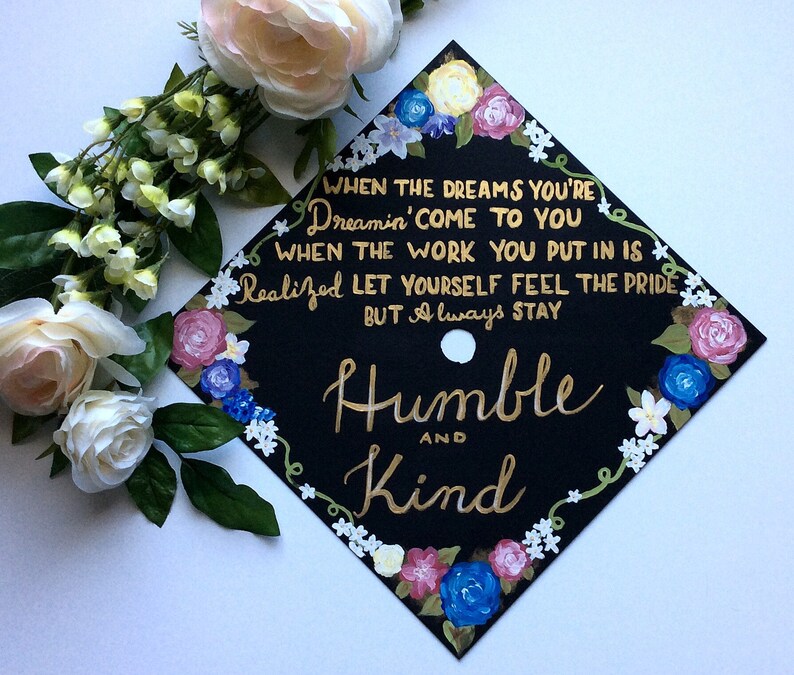 Custom Floral Grad/graduation Cap Painting - Etsy