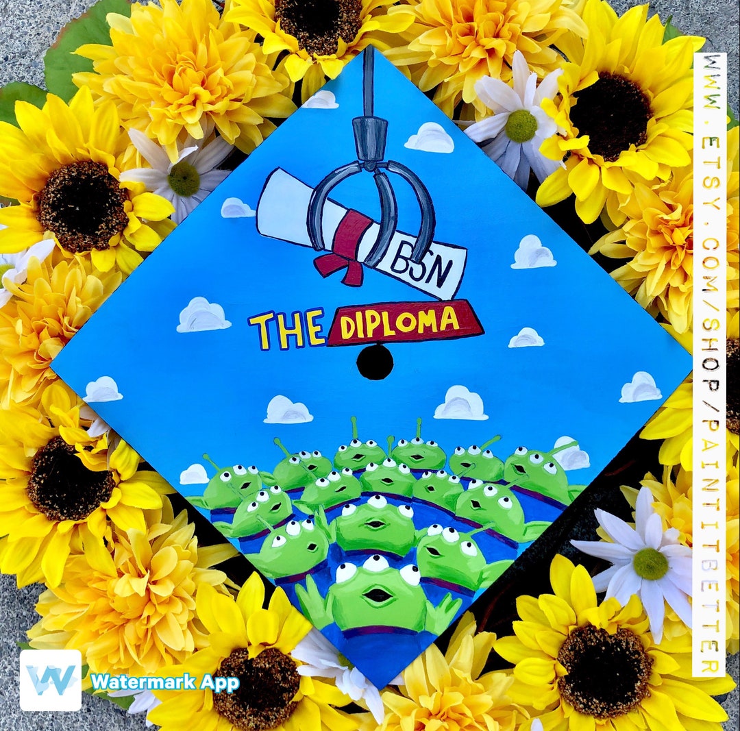 Custom Alien Grad/graduation Cap Painting - Etsy